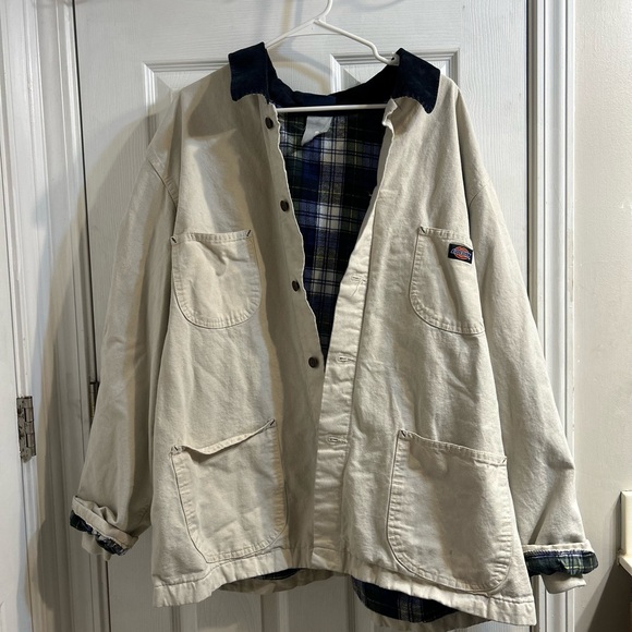 Dickies | Jackets & Coats | Vintage Mens Beige Dickies Jacket With Navy ...